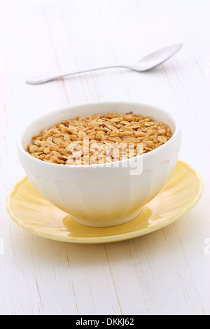 Delicious breakfast of yogurt and cereal muesli. Close-up Stock Photo ...