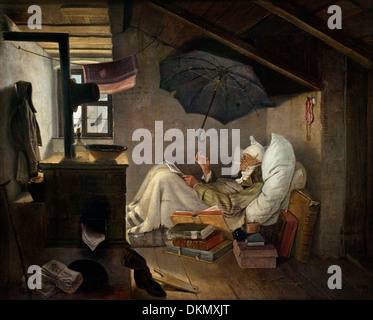 The Poor Poet, Spitzweg, Carl, 1839 Stock Photo - Alamy
