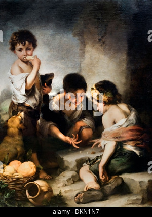 Bartolomé Esteban Murillo - Beggar Boys Eating Grapes and Melon Stock ...