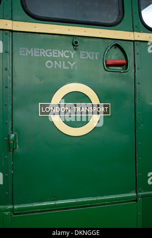 Commercial vehicle emergency exit only sign Stock Photo - Alamy