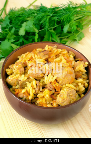 Lamb pilaf in a bowl Stock Photo - Alamy