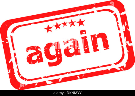 again on rubber stamp over a white background Stock Photo - Alamy