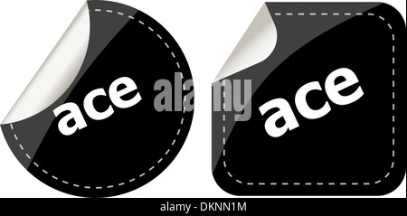 ace black stickers set, icon button Stock Photo - Alamy