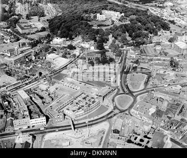 An aerial view of Dudley Castle in Dudley West Midlands surrounded by ...