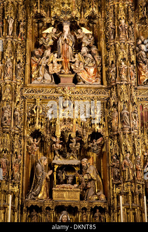 Cathedral of Seville-Detail of the high altar with retable-Capilla ...