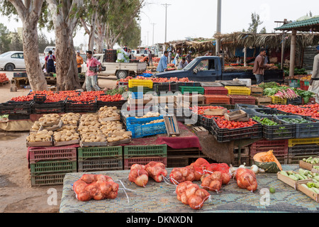 Libya, Tripoli. Roadside Fruit and Vegetable Market. Note mixture of ...