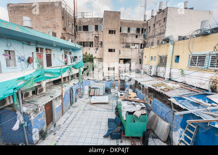 Tel Aviv, Israel. A slum at 1 Fuenn st., once a center of drug dealing ...