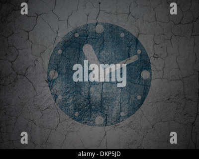 Timeline concept: Clock on grunge wall background Stock Photo - Alamy
