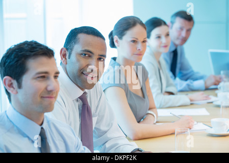 smiling business people meeting in office Stock Photo - Alamy