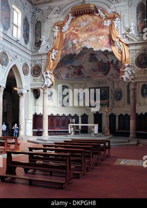 Interior of Santa Restituta basilica, inside of Naples Cathedral (Duomo ...
