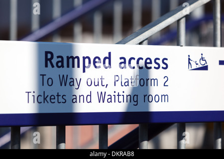 modern railway station signs for ramped access for prams and for those ...