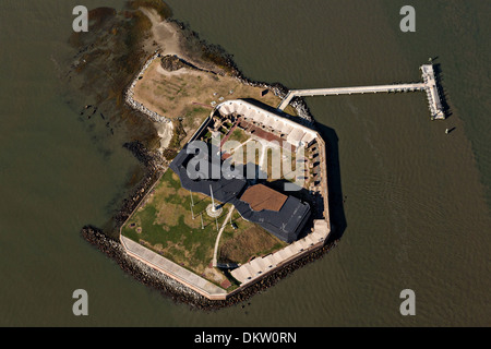Aerial view of Fort Sumter National Monument site where the Civil War ...