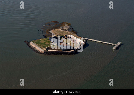 Aerial view of Fort Sumter National Monument site where the Civil War ...