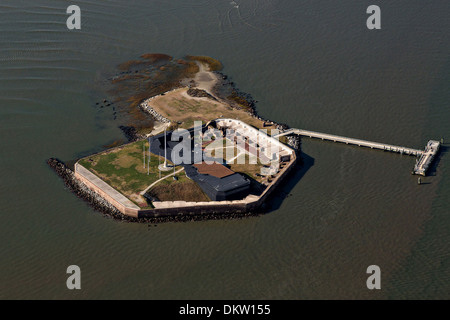 Aerial view of Fort Sumter National Monument site where the Civil War ...