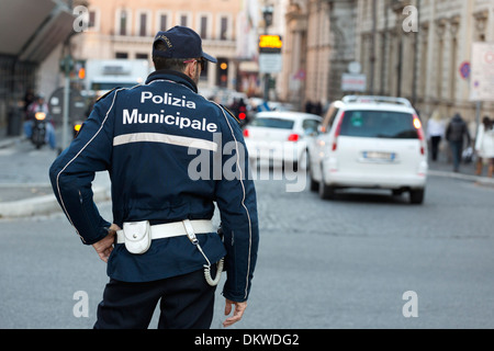 Traffic policeman directing traffic in Rome Italy Stock Photo - Alamy