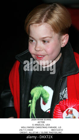 JOSH RYAN EVANS HOLLYWOOD CHRISTMAS PARADE HOLLYWOOD CHRISTMAS PARADE ...