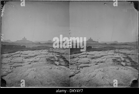 Green River. Labyrinth Canyon, Butte of the Cross, two buttes in ...