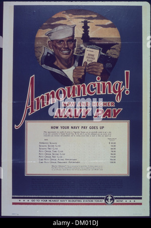 Announcing new and higher navy pay Stock Photo - Alamy