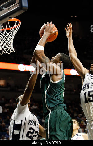 Michigan State forward Raymar Morgan (2) drives around Michigan forward ...