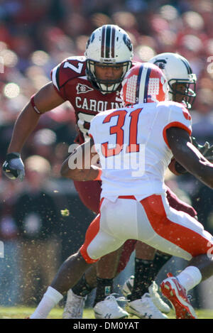 South Carolina tight end Justice Cunningham, shows off the new motto ...