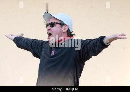 Stanford head coach John Vargas during a water polo match at the Avery ...