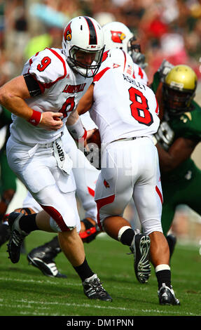 Louisville running back Darius Ashley #8 runs the ball during the first ...