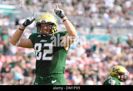 South Florida tight end Ben Busbee #82 celebrates after a play during ...