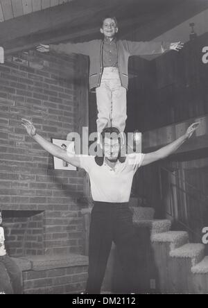 GENE BARRY with son Michael Lewis Barry.Supplied by Photos, inc.(Credit ...