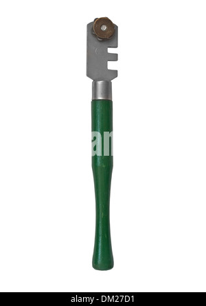 vintage diamond point glass cutter isolated over white, clipping path ...