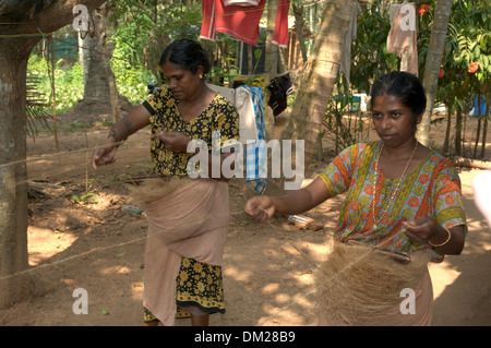 Indian women making coir ropes ; kerala ; india Stock Photo - Alamy