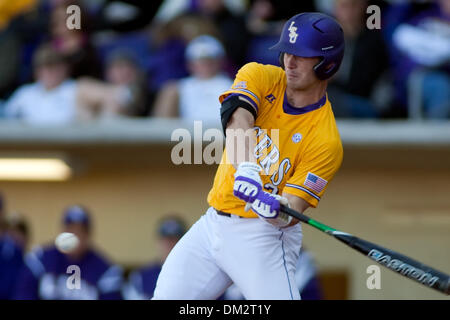 William & Mary at LSU; LSU catcher Micah Gibbs (33) tags Jackson Shaver ...