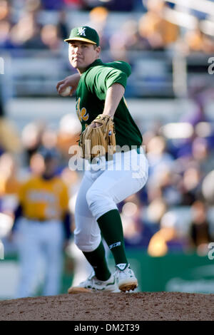 William & Mary at LSU; William & Mary pitcher John Farrell throws a ...