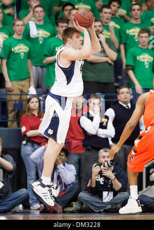 Notre Dame Forward Luke Harangody (44) happy with victory after game ...