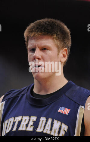 Notre Dame forward Luke Harangody, right, puts up a shot as Kennesaw ...