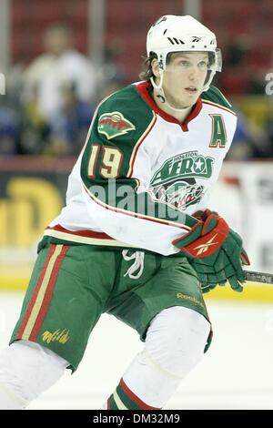 Houston Aeros Right Wing Danny Irmen (19) sprints in into the corner as ...