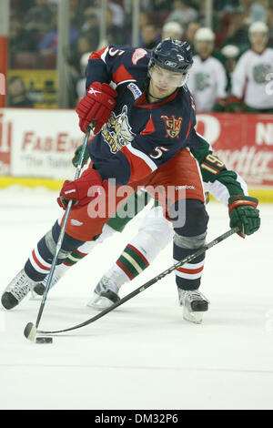 Grand Rapids Griffins Defenseman Jakub Kindl (5) attempts to get off a ...