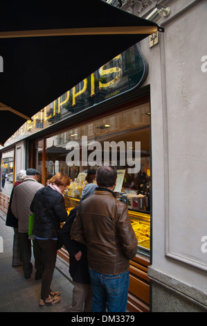 Food gourmet shop exterior Via Caprarie street Quadrilatero district ...