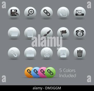 The vector file includes 5 color versions for each icon in different ...