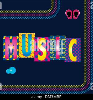 Retro music neon poster, banner. Neon sign, emblem, bright signboard ...