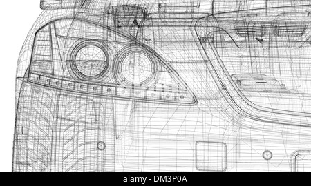 Car 3D model body structure, wire model Stock Photo - Alamy