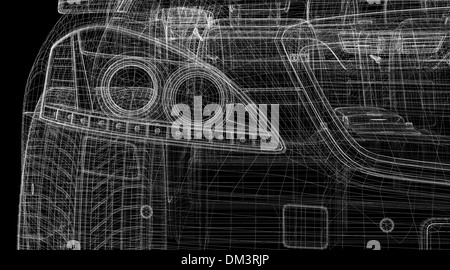 Car 3D model body structure, wire model Stock Photo - Alamy