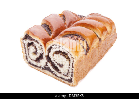 Piece of poppy seeds roll isolated on white background Stock Photo - Alamy