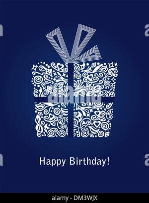 Detailed blue Happy Birthday card Stock Vector Image & Art - Alamy