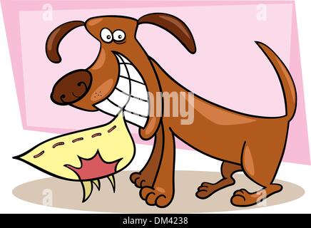 Illustration of rude dog with pillow Stock Vector Image & Art - Alamy