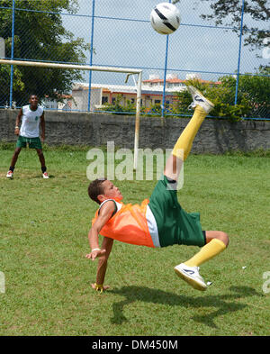 Brazilian youths in action during a practice session of the FIFA soccer ...