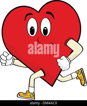 Cartoon heart running to keep healthy Stock Vector Image & Art - Alamy