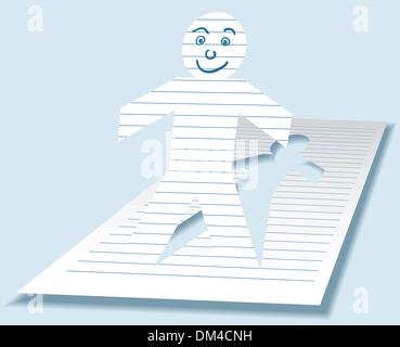 Editable vector illustration of a cutout paperman Stock Vector Image ...