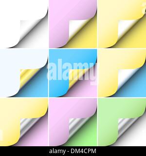 Set of editable vector peeling corners of paper Stock Vector Image ...