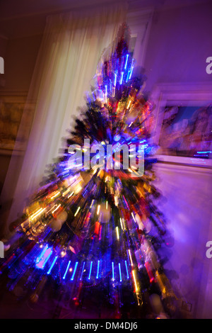 Zoomed christmas tree lights Stock Photo - Alamy