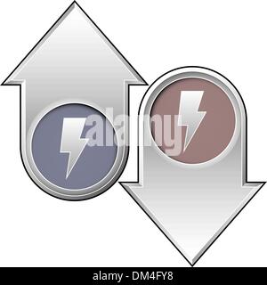 Electricity positive sign. Lightning bolt icon. Energy power symbol ...